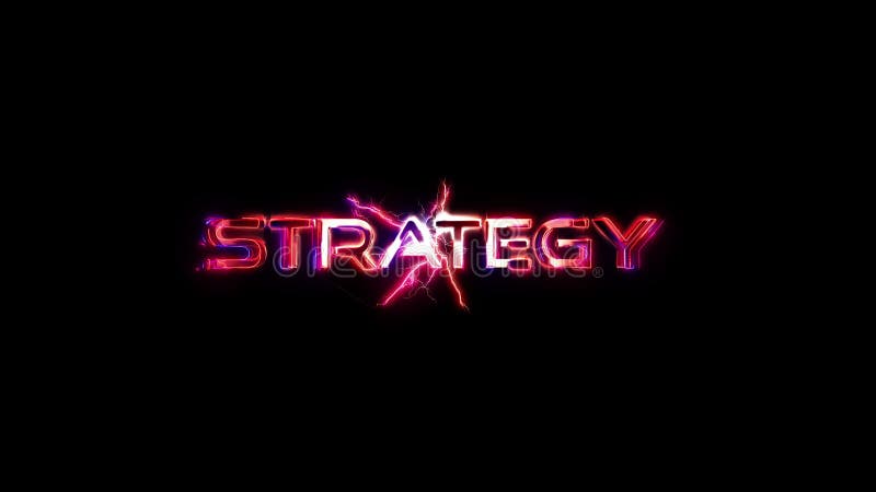 Strategy Glow Pink Neon Abstract Lightning Text Animation Stock Footage ...