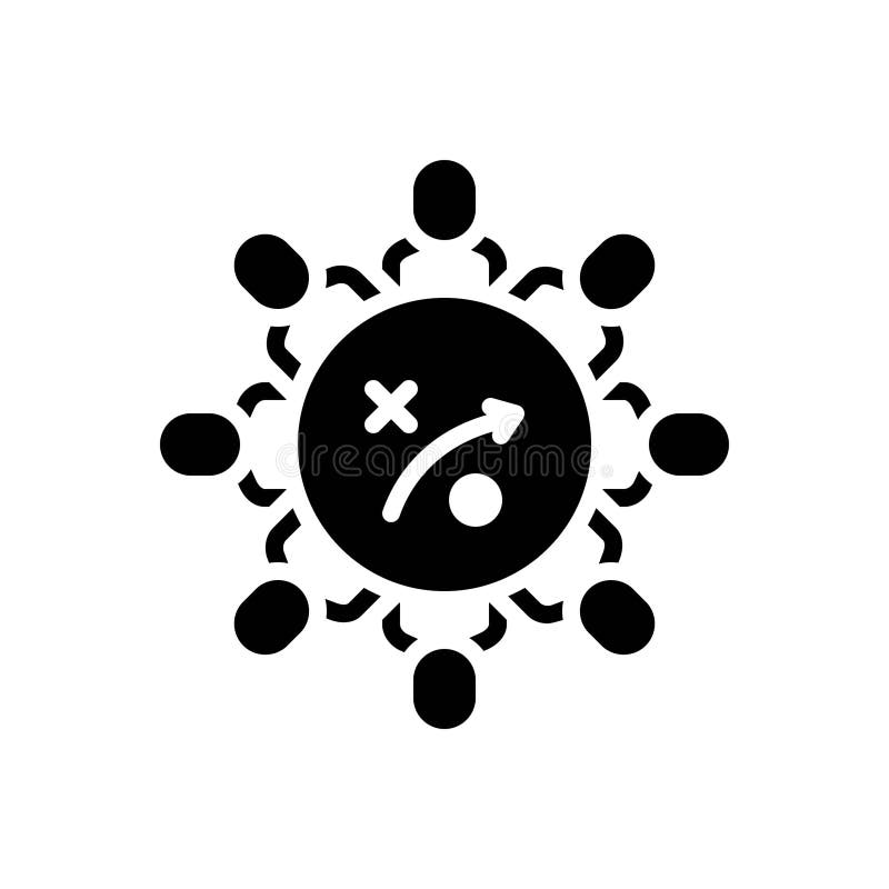 Black Solid Icon for Strategy, Collaborative and Teamwork Stock ...