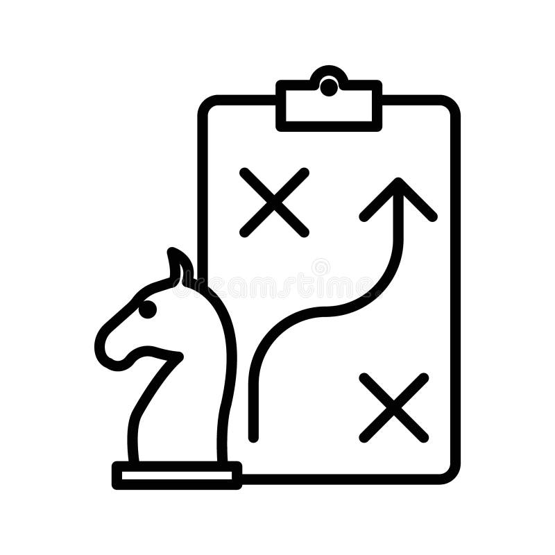 Strategy Icon Linear Logo Mark in Black and White Stock Illustration ...