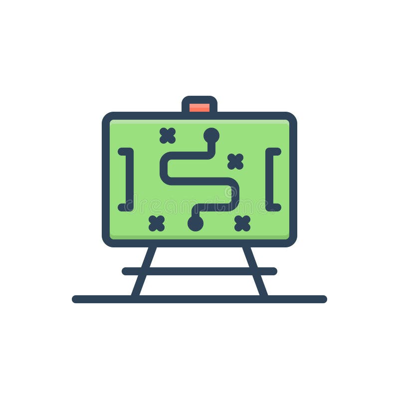 Color Illustration Icon for Strategy, Presentation and Action Stock ...