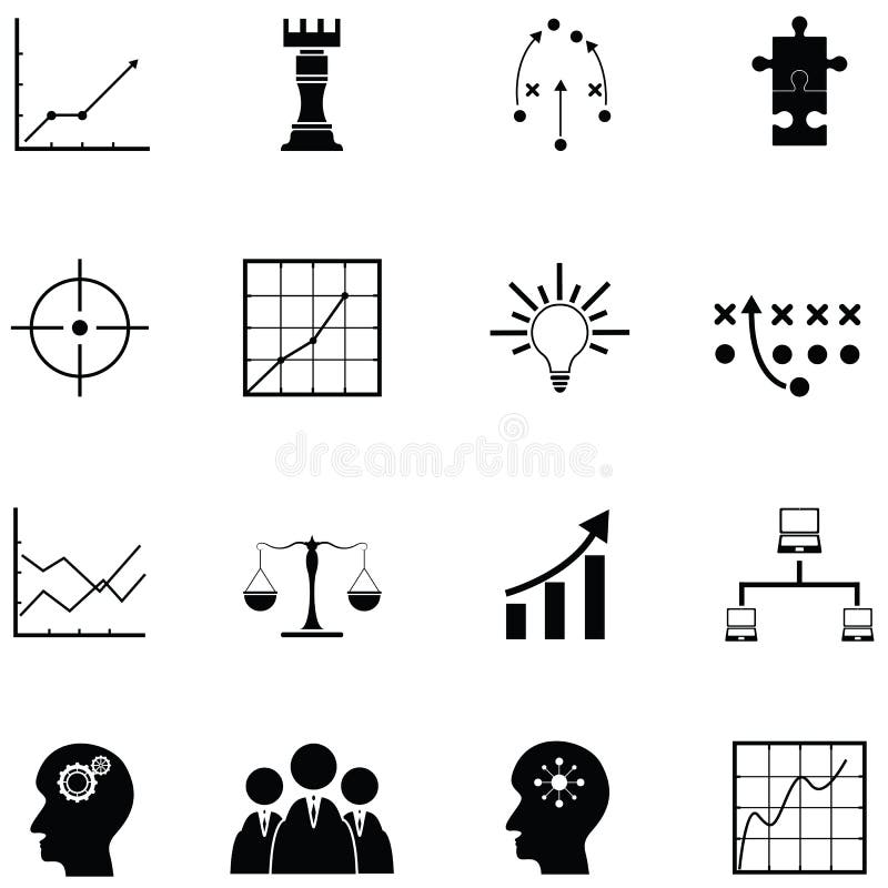 Strategy icon set stock vector. Illustration of management - 120572365