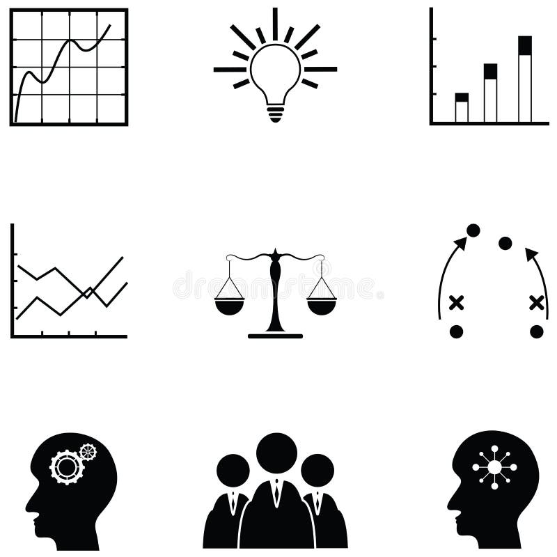 Strategy icon set stock vector. Illustration of meeting - 120572404
