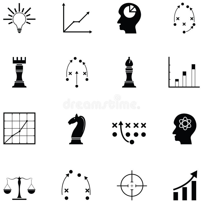 Strategy icon set stock vector. Illustration of office - 120572318