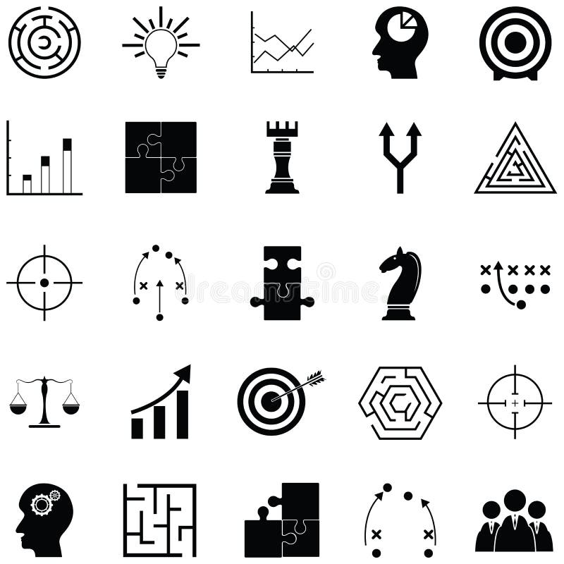 Strategy icon set stock vector. Illustration of business - 120572341