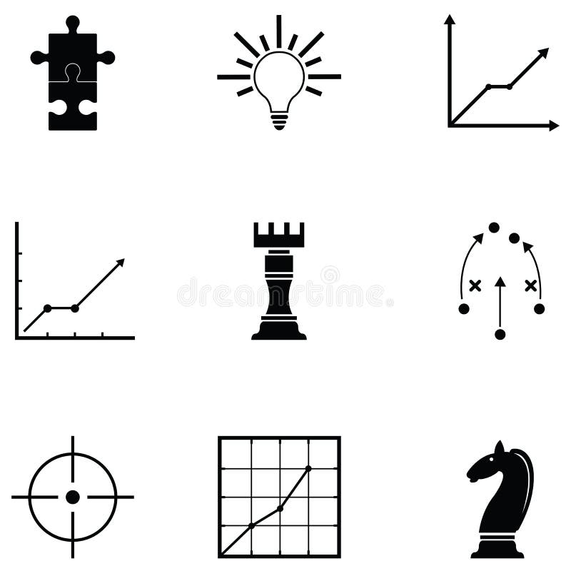 Strategy icon set stock vector. Illustration of strategy - 120572444