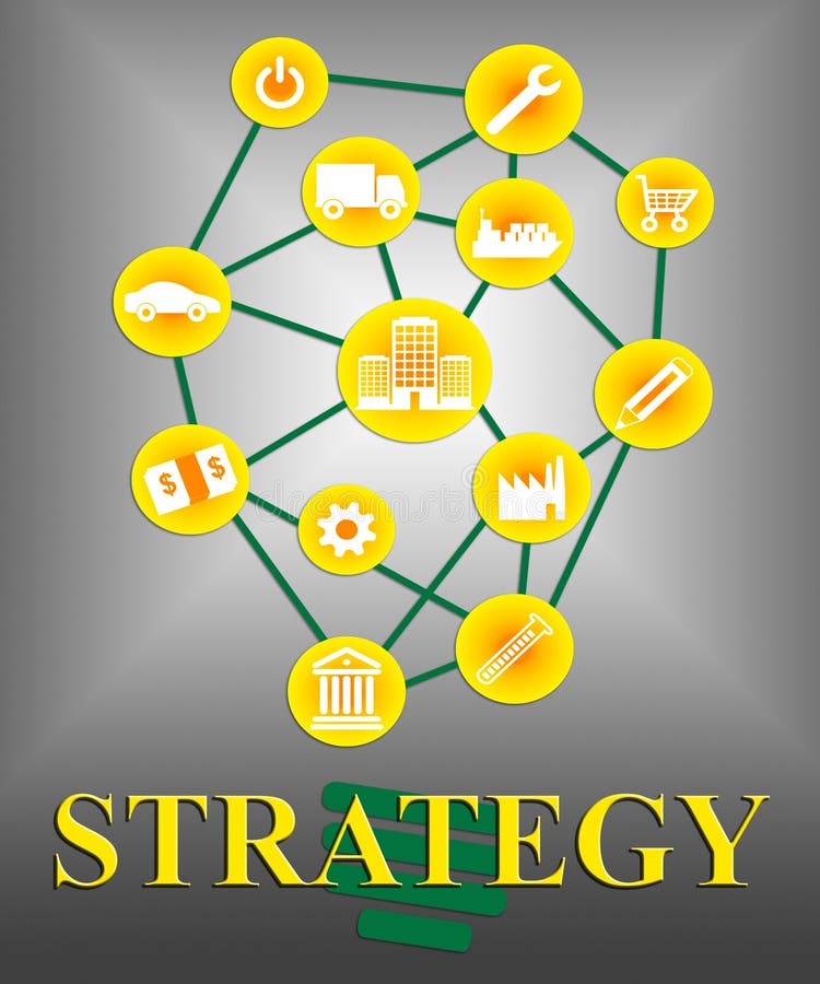 Strategy Icons Means Tactics Tactic and Strategies Stock Illustration ...