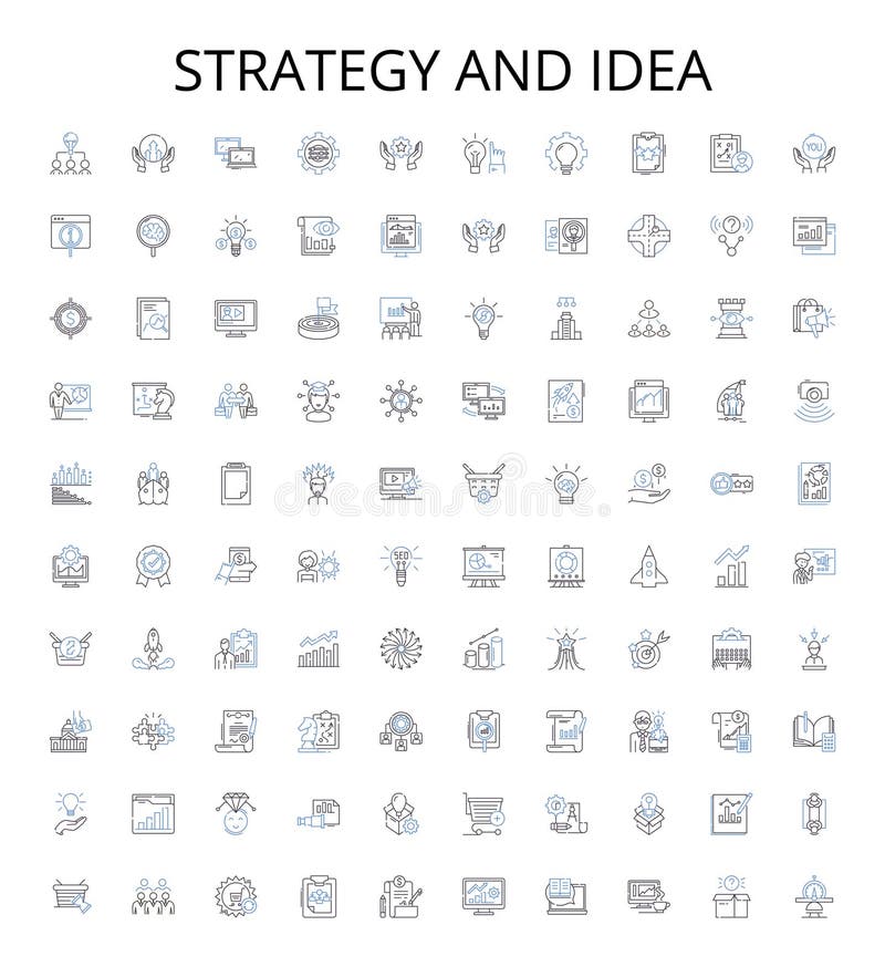 Strategy and Idea Outline Icons Collection. Strategy, Idea, Planning ...