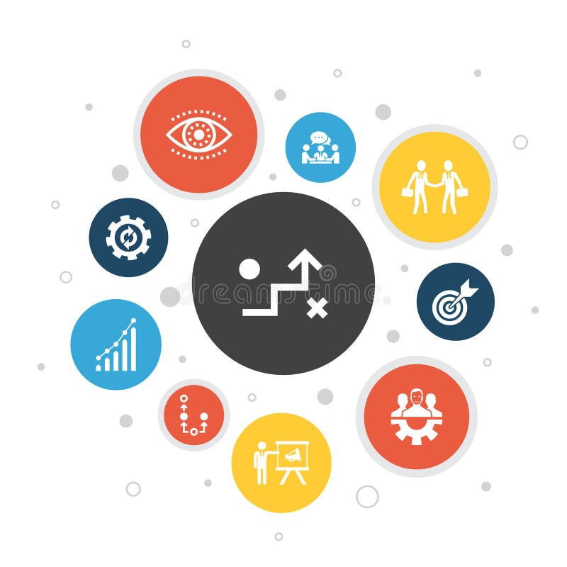 Strategy Infographic 10 Steps Bubble Stock Vector - Illustration of ...