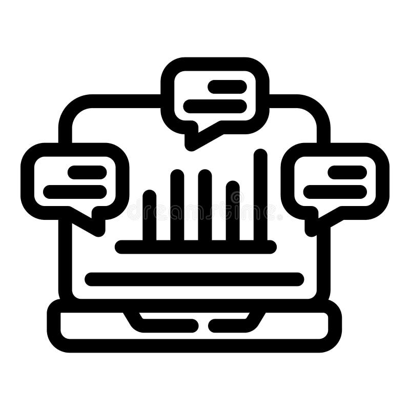 Strategy Laptop Icon Outline Vector. Office Leadership Stock Vector ...