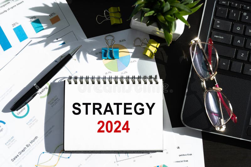 Strategy 2024 List with Notebook, Plant on Office Table. Resolutions ...