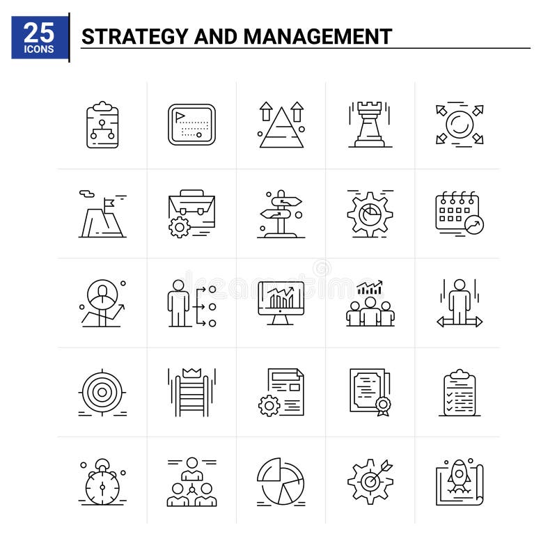 20 Strategy and Management Line Filled Color Icon Pack Like Setting ...