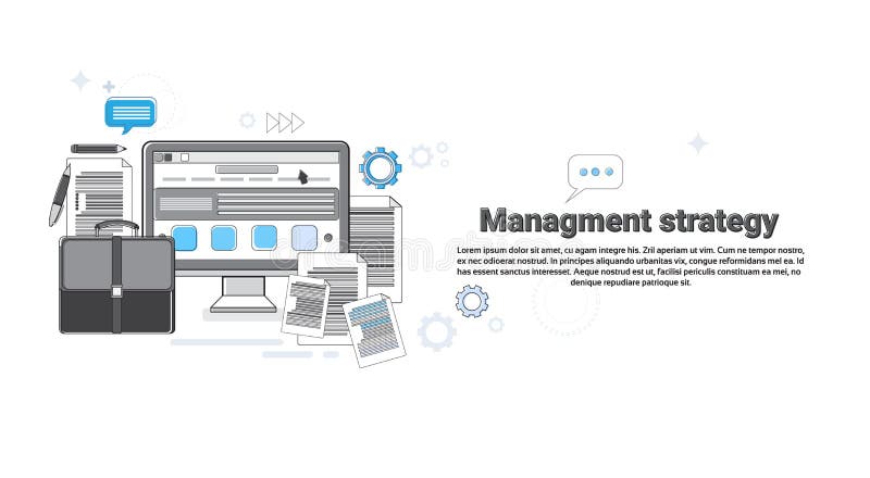 Strategy Management Marketing Plan Business Web Banner Stock Vector ...