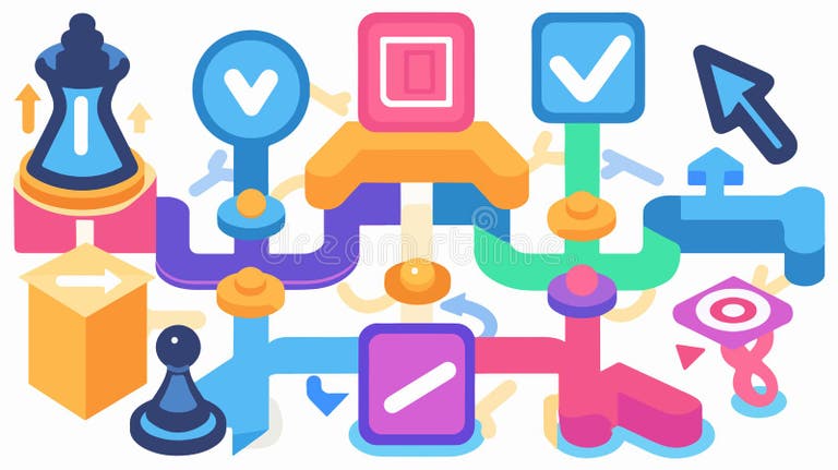 Strategy Map Icon: Visual Representation of Action Plan Concept Stock ...