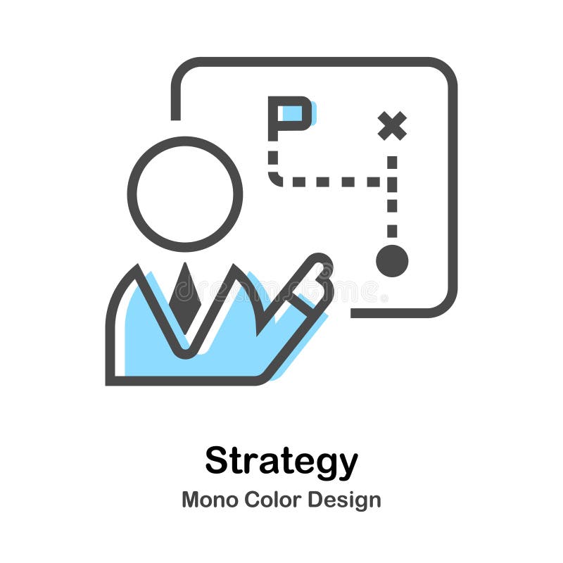 Strategy Mono Color Illustration Stock Vector - Illustration of ...