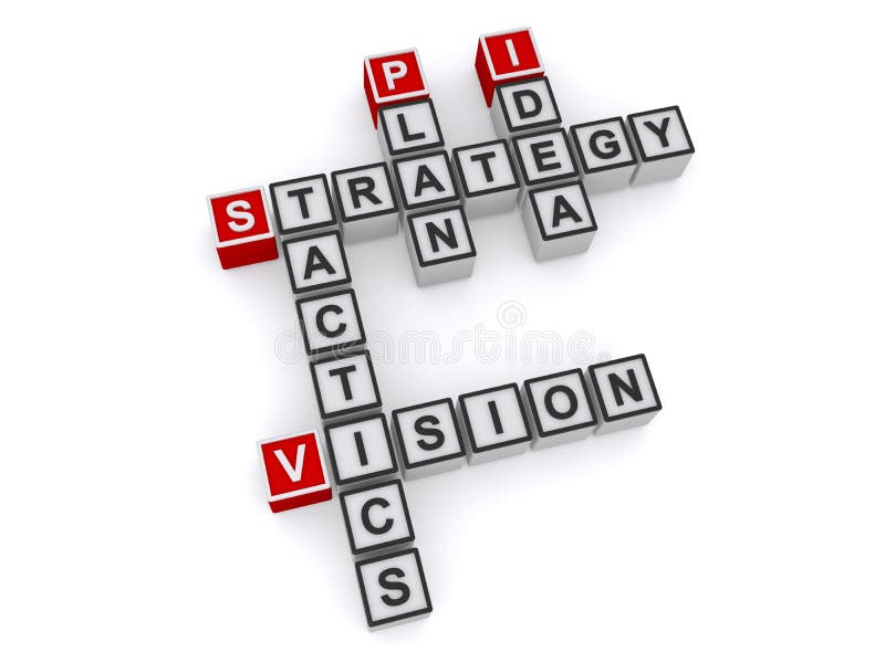 Strategy Plan Idea Tactics Vision on White Stock Illustration ...