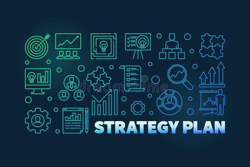 Strategic Planning Process Blue Round Vector Illustration Stock Vector ...