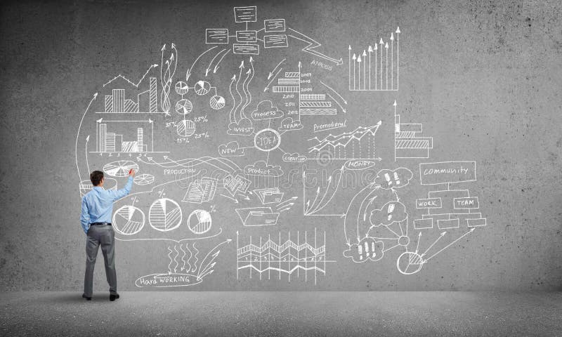 Strategy plan on wall stock image. Image of corporate - 198016461