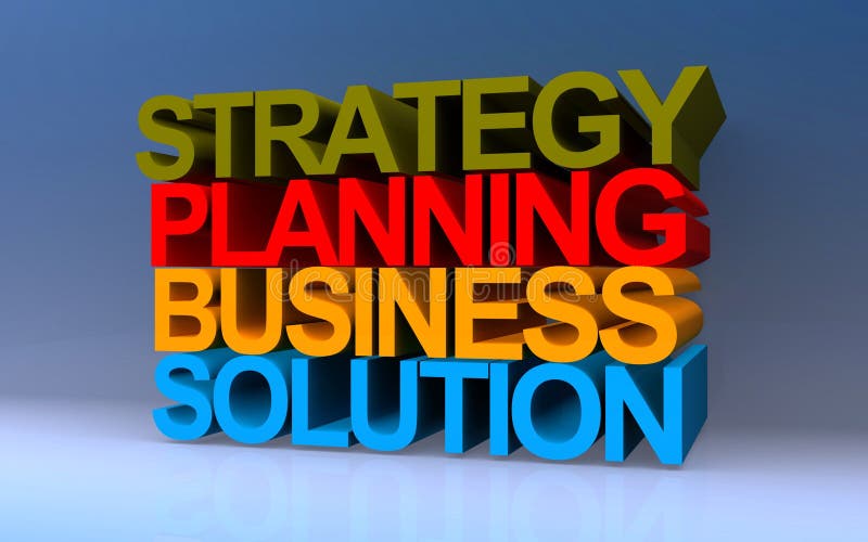 Strategy Planning Business Solution on Blue Stock Illustration ...