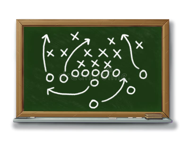 Strategy Planning Game Plan Chalk Board Football B Stock Illustration ...