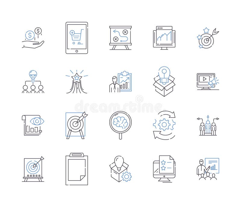 Strategy Planning Outline Icons Collection Planning Strategy Developing Branding