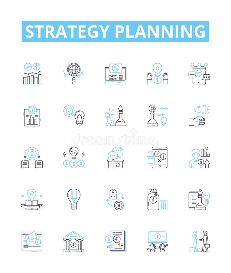 Strategy Planning Vector Line Icons Set. Strategy, Planning, Strategy ...