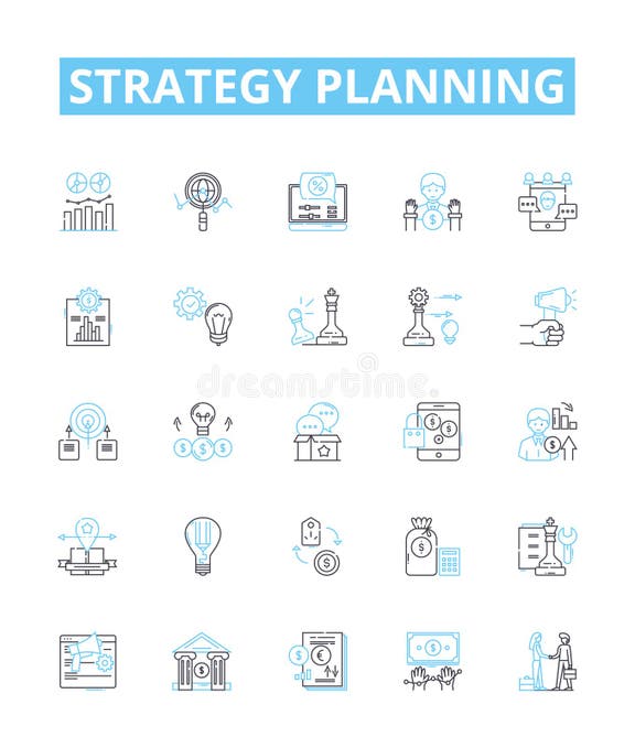 Strategy Planning Vector Line Icons Set. Strategy, Planning, Strategy ...