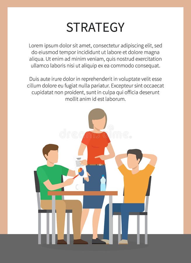 Strategy Workplace and Team Vector Illustration Stock Vector ...