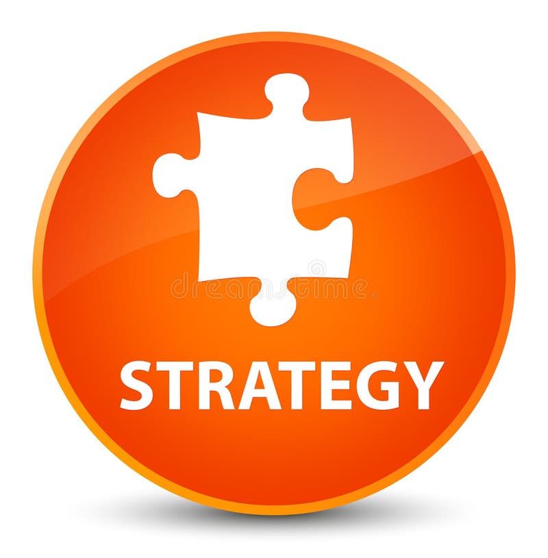 Strategy (puzzle Icon) Elegant Orange Round Button Stock Illustration ...