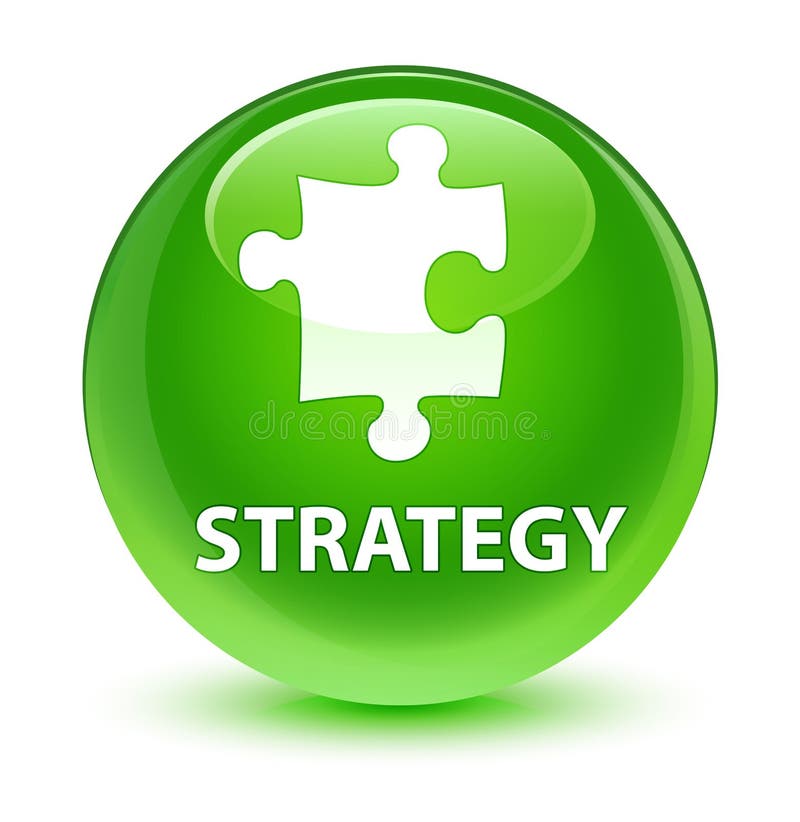 Strategy (puzzle Icon) Glassy Green Round Button Stock Illustration ...