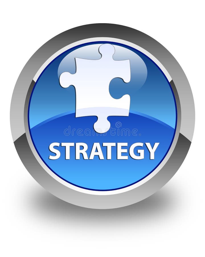 Strategy (puzzle Icon) Glossy Blue Round Button Stock Illustration ...