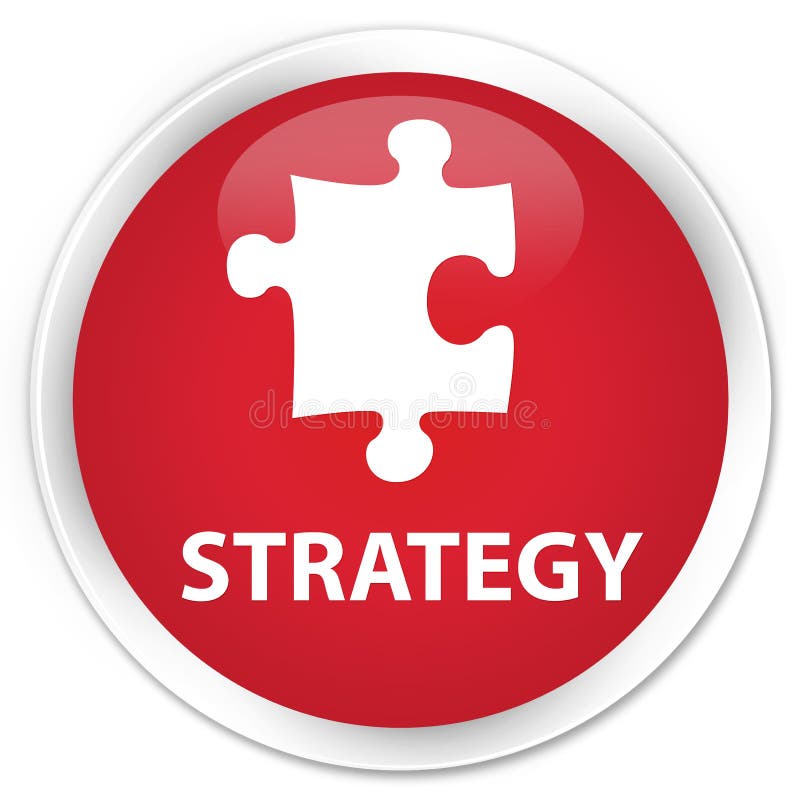 Strategy (puzzle Icon) Premium Red Round Button Stock Illustration ...