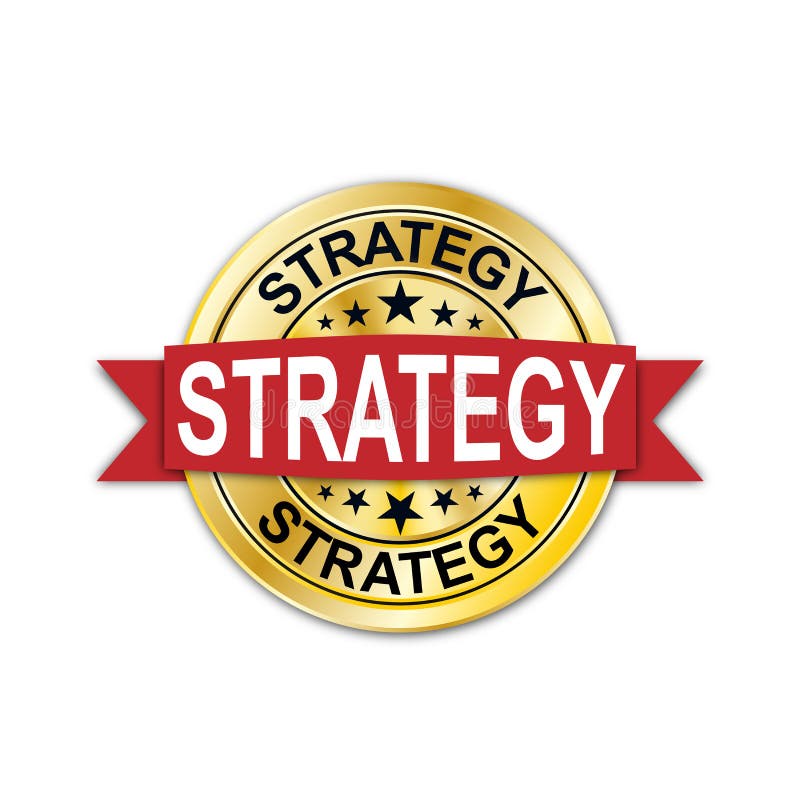 Strategy Red Gold Round Medal Web Seal Stock Vector - Illustration of ...