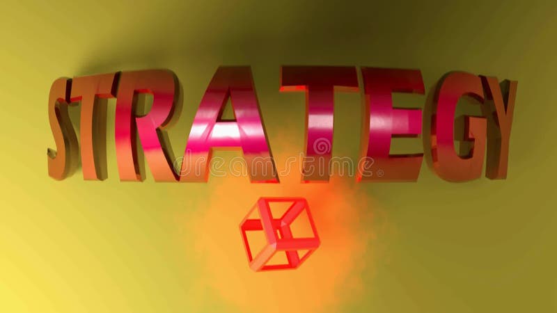 STRATEGY Red Metallic Write on Yellow Background with Rotating ...