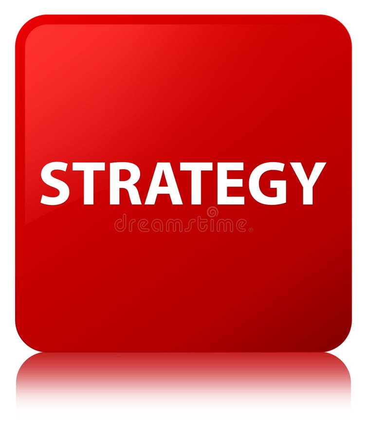 Strategy red square button stock illustration. Illustration of button ...