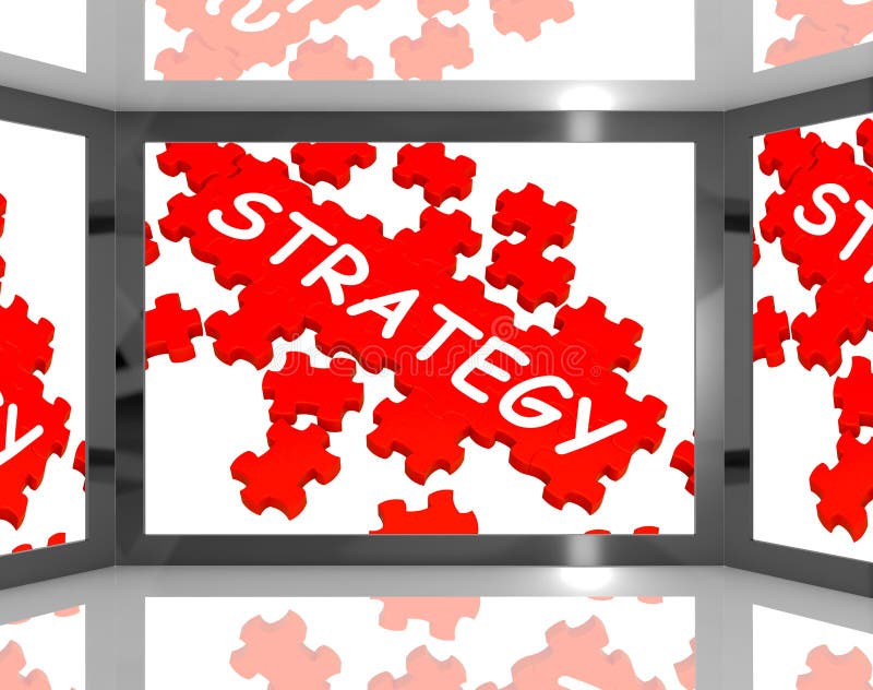 Strategy on Screen Showing Innovative Plans Stock Illustration ...