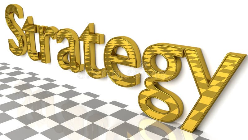 Strategy Sign in Gold and Glossy Letters Stock Illustration ...