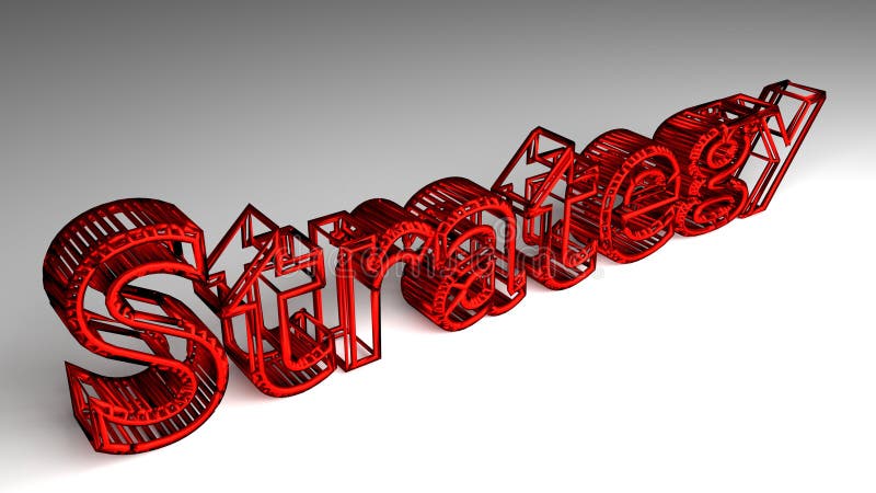 Strategy Sign in Red and Glossy Letters Stock Illustration ...