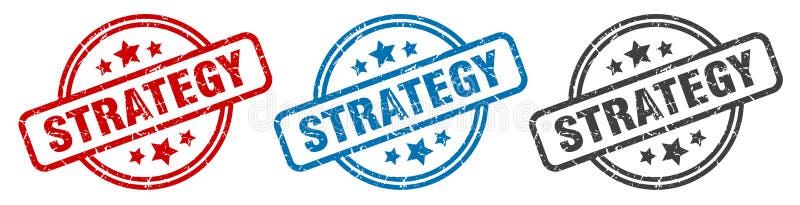 Strategy Stamp. Strategy Round Isolated Sign Stock Vector ...