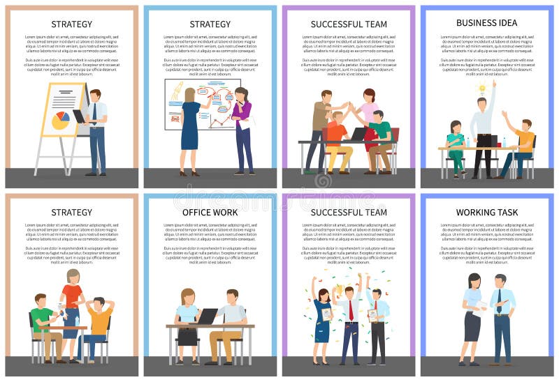 Strategy and Successful Team Vector Illustration Stock Vector ...