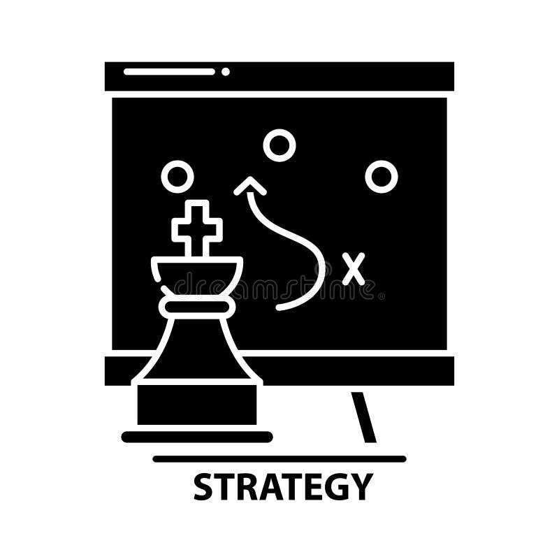 Strategy Symbol Icon, Black Vector Sign with Editable Strokes, Concept ...