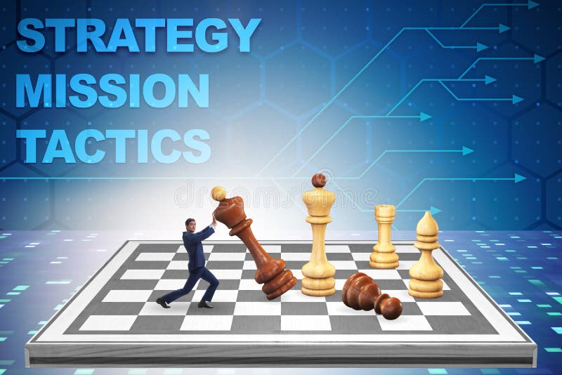 Strategy and Tactics Concept with Businessman Stock Image - Image of ...