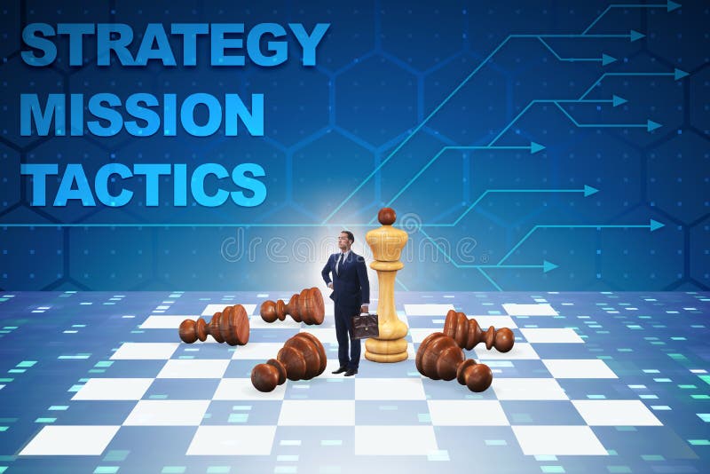 Strategy and Tactics Concept with Businessman Stock Photo - Image of ...