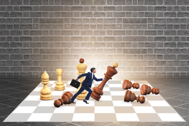 Strategy and Tactics Concept with Businessman Stock Image - Image of ...
