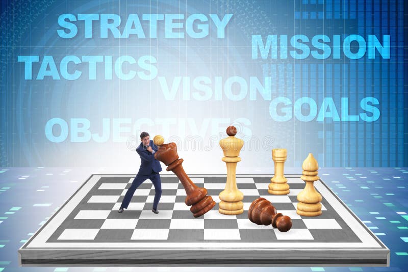 Strategy and Tactics Concept with Businessman Stock Image - Image of ...