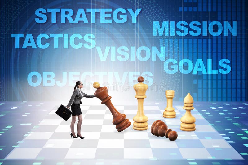 Strategy and Tactics Concept with Businessman Stock Image - Image of ...