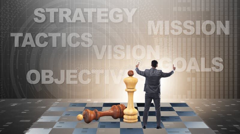 Strategy and Tactics Concept with Businessman Stock Image - Image of ...