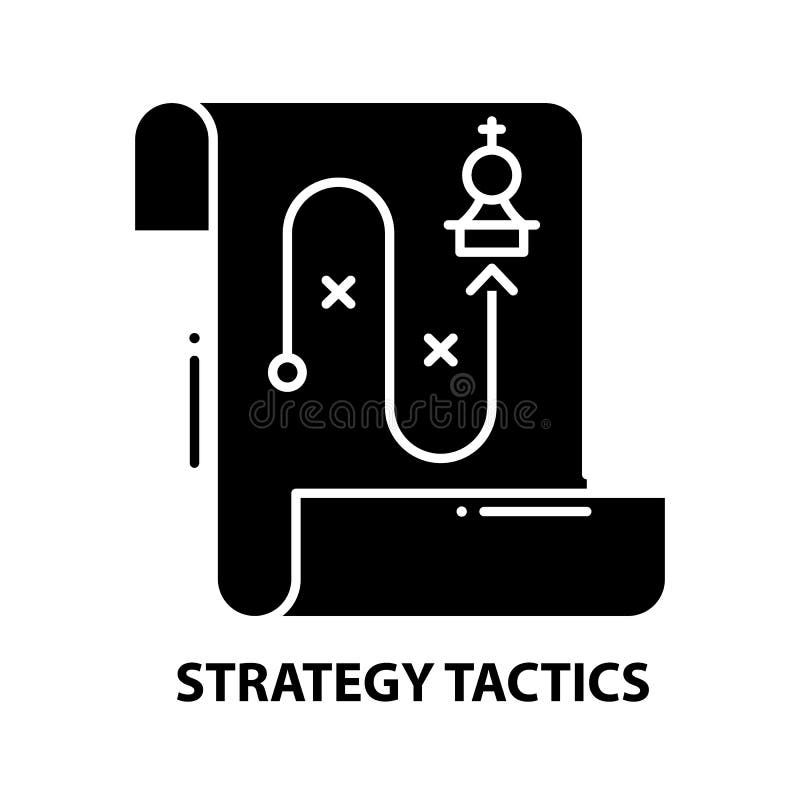 Strategy Tactics Icon, Black Vector Sign with Editable Strokes, Concept ...