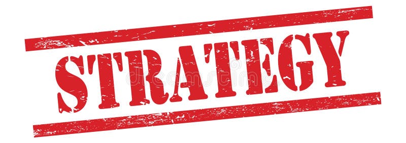 STRATEGY Text on Red Grungy Lines Stamp Stock Illustration ...