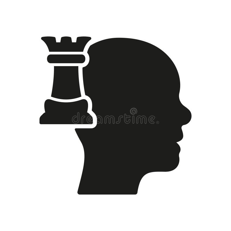 Strategy Think and Decision Silhouette Icon. Strategic Thinking Glyph ...