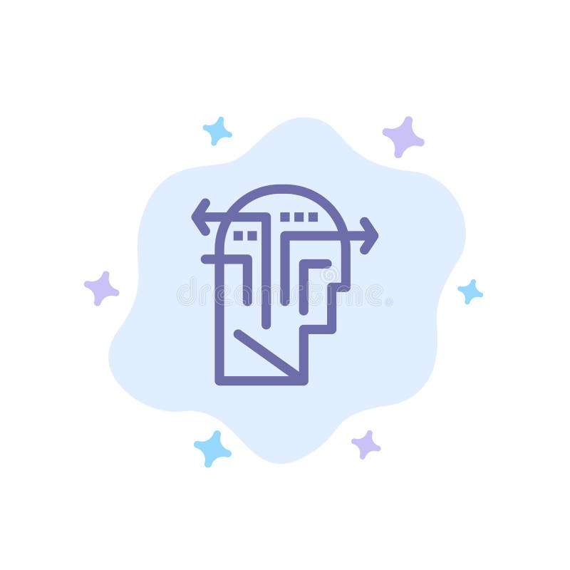 Strategy, Thinking, Mind, Head Blue Icon on Abstract Cloud Background ...